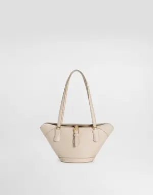 Dolce & Gabbana Capri Coffa Bag In Calfskin Tote Bags Leather - Beige