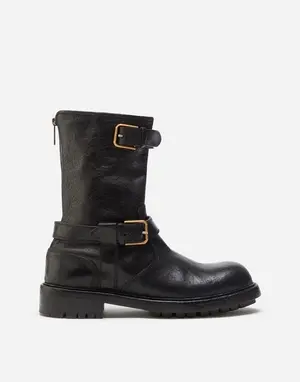 Dolce & Gabbana Horsehide Biker Boots Boots And Ankle Boots - Black