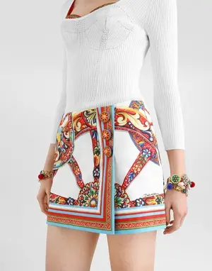 Dolce & Gabbana Carretto-print Fabric Miniskirt