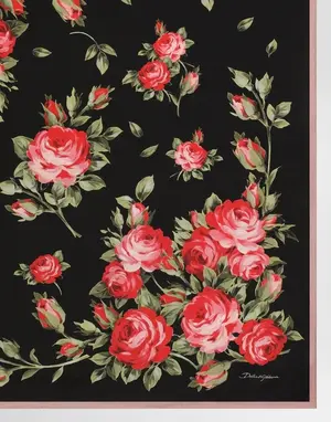 Dolce & Gabbana Rose Bouquet-print Silk Twill Scarf 90x90 Scarves And Silks - Multicolor