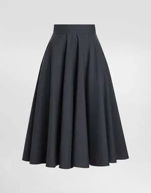 Dolce & Gabbana Woolen Midi Circle Skirt Skirts Gray - Grey