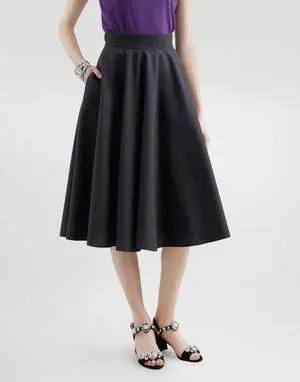 Dolce & Gabbana Woolen Midi Circle Skirt Skirts Gray