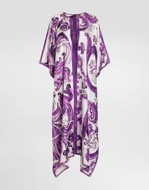 Dolce & Gabbana Majolica-print Twill Caftan Dress Dresses - Multicolor