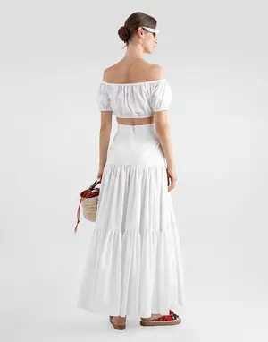 Dolce & Gabbana Cotton Poplin Bardot Crop Top