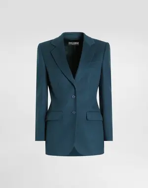 Dolce & Gabbana Single-breasted Cashmere Jacket Blazers - Blue
