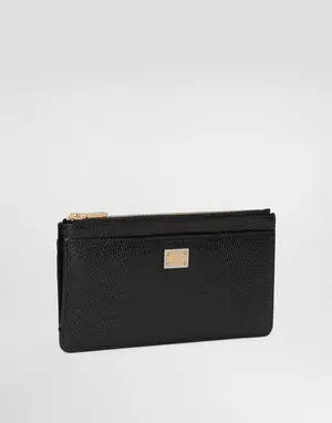 Dolce & Gabbana Iguana-print Leather Card Holder With Plate Wallets And Small Leather Goods Leather