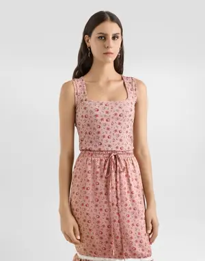 Dolce & Gabbana Small Rose-print Viscose Tank Top - Multicolor