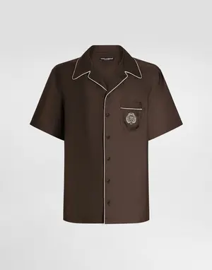 Dolce & Gabbana Hawaii Silk Twill Shirt Shirts - Brown