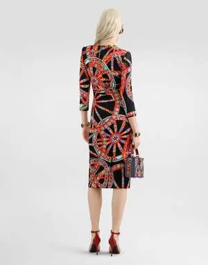 Dolce & Gabbana Carretto-print Charmeuse Dress