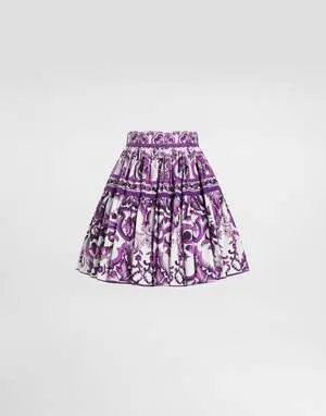 Dolce & Gabbana Majolica-print Poplin Short Skirt Skirts - Multicolor