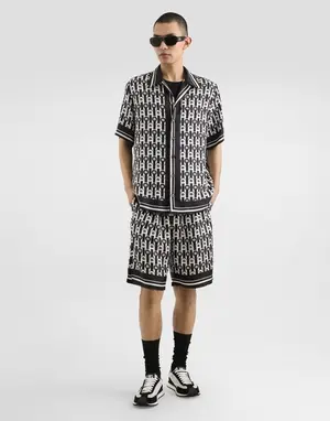 Dolce & Gabbana Printed Silk Twill Bermuda Shorts