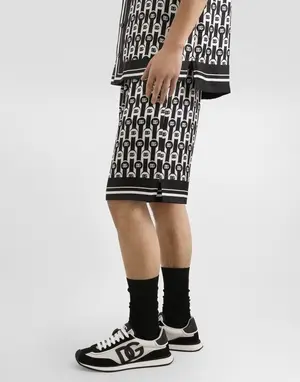 Dolce & Gabbana Printed Silk Twill Bermuda Shorts
