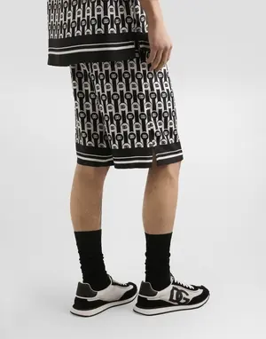 Dolce & Gabbana Printed Silk Twill Bermuda Shorts