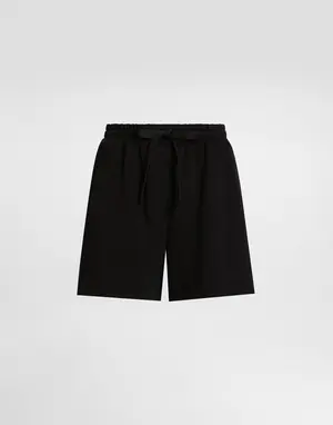 Dolce & Gabbana Fleece Shorts With Dg Embroidery Pants And Shorts - Black