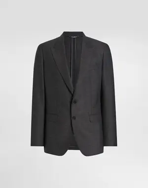 Dolce & Gabbana Single-breasted Taormina Wool Jacket Gray - Grey