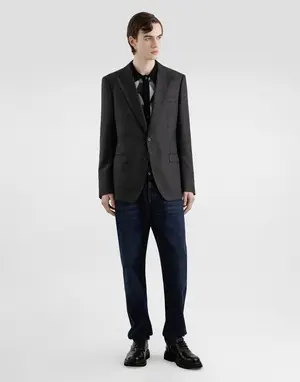 Dolce & Gabbana Single-breasted Taormina Wool Jacket Gray