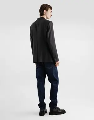 Dolce & Gabbana Single-breasted Taormina Wool Jacket Gray