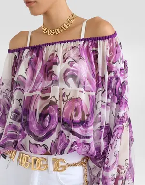 Dolce & Gabbana Majolica-print Silk Chiffon Blouse - Multicolor