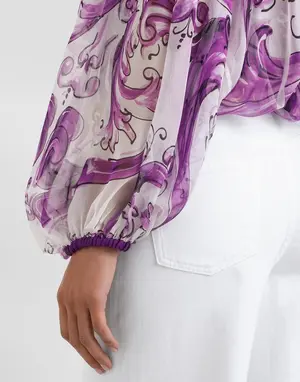 Dolce & Gabbana Majolica-print Silk Chiffon Blouse - Multicolor