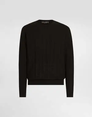 Dolce & Gabbana Silk Dg Logo Embroidered Sweater - Black