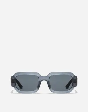 Dolce & Gabbana Dolce & Gabbana Acetate Sunglasses With Gold Tone Logo Detail Blue