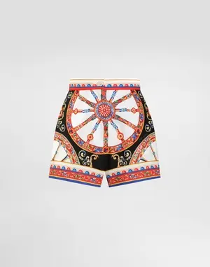 Dolce & Gabbana Carretto-print Poplin Shorts Pants And Shorts Multi-colored - Multicolor