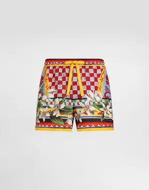 Dolce & Gabbana Carretto-print Linen Bermuda Pants And Shorts - Multicolor