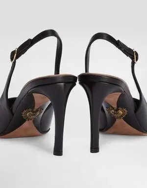 Dolce & Gabbana Polished Goatskin Slingbacks Pumps And Slingback - Black