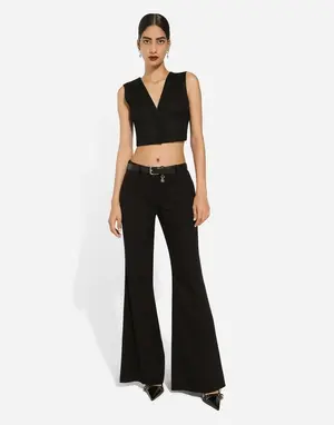 Dolce & Gabbana Cropped Cady Waistcoat With Corset Details