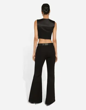 Dolce & Gabbana Cropped Cady Waistcoat With Corset Details