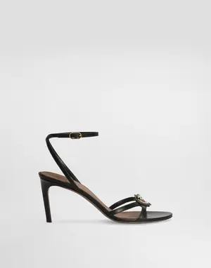 Dolce & Gabbana Devotion Calfskin Sandals Sandals And Wedges - Black
