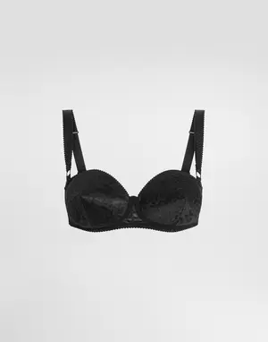 Dolce & Gabbana Lace Balconette Bra With Conical Cups Underwear - Black