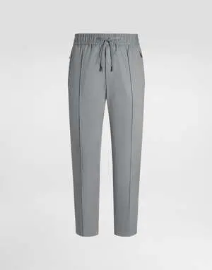 Dolce & Gabbana Cotton Gabardine Jogging Trousers - Grey