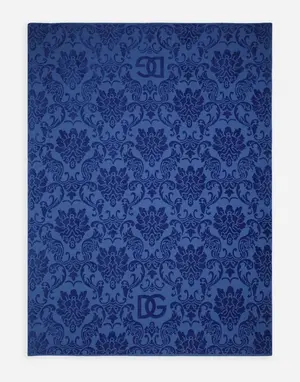 Dolce & Gabbana Beach Towel In Cotton Terry Jacquard Monochrome Towels - Multicolor