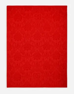 Dolce & Gabbana Beach Towel In Cotton Terry Jacquard Monochrome Towels - Multicolor
