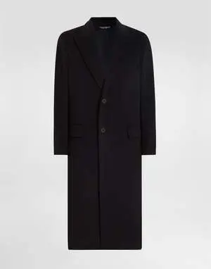 Dolce & Gabbana Single-breasted Cashmere Coat Coats And Jackets - Grey