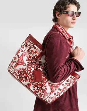 Dolce & Gabbana Printed Leather Shopper Bag - Multicolor