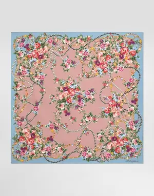 Dolce & Gabbana Small Flower Bouquets-print Silk Twill Scarf 70x70 Scarves And Silks - Multicolor