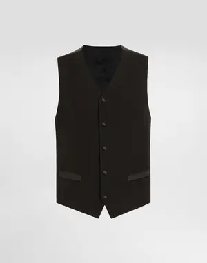 Dolce & Gabbana Wool And Silk Vest Suits And Blazers - Black