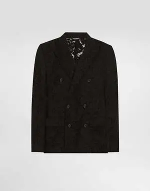 Dolce & Gabbana Sicilia Double-breasted Jacket In Cordonetto Lace Suits And Blazers - Black