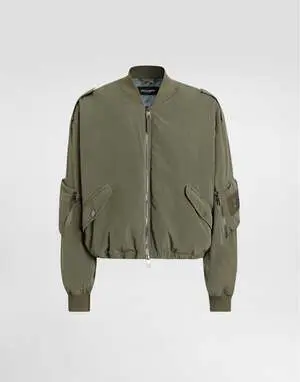 Dolce & Gabbana Wavy Nylon Bomber Jacket Coats And Jackets - Multicolor
