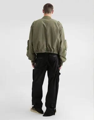 Dolce & Gabbana Wavy Nylon Bomber Jacket Coats And Jackets