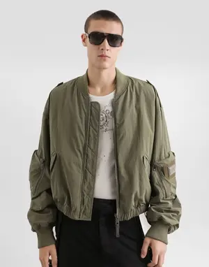 Dolce & Gabbana Wavy Nylon Bomber Jacket Coats And Jackets