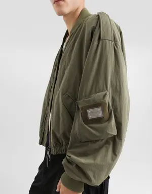 Dolce & Gabbana Wavy Nylon Bomber Jacket Coats And Jackets