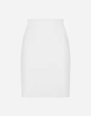 Dolce & Gabbana Straight-cut Wool Midi Skirt Skirts - White