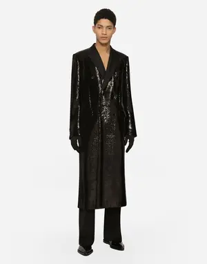 Dolce & Gabbana Sequined Double-breasted Coat Coats And Jackets Scuba