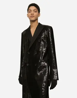 Dolce & Gabbana Sequined Double-breasted Coat Coats And Jackets Scuba