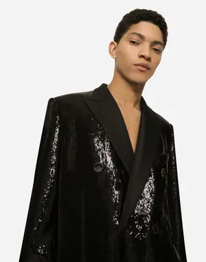 Dolce & Gabbana Sequined Double-breasted Coat Coats And Jackets Scuba