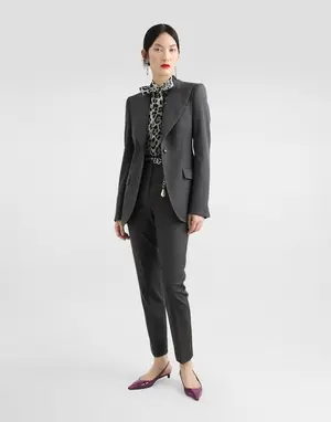 Dolce & Gabbana Single-breasted Woolen Turlington Blazer Blazers Gray