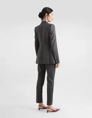 Dolce & Gabbana Single-breasted Woolen Turlington Blazer Blazers Gray